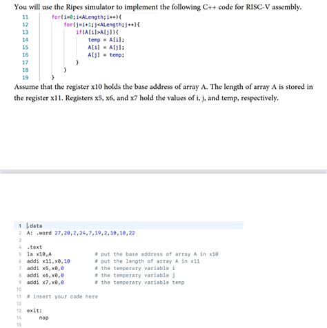 Solved 11 12 You Will Use The Ripes Simulator To Implement