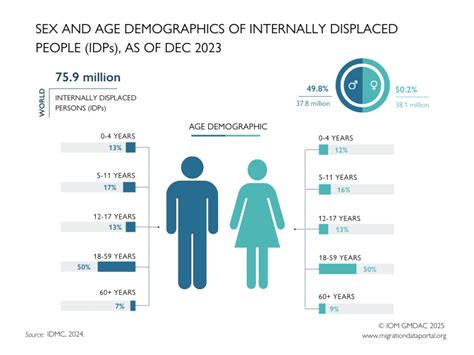 sex and age demographics of internally displaced people idps as of