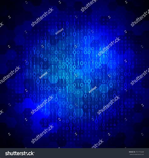 abstract binary code on blue background