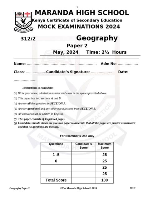 Geography Pp2 Qns Pdf