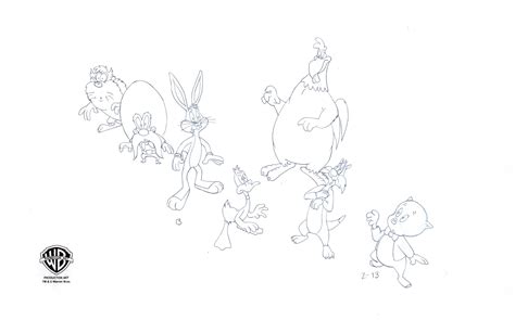 Looney Tunes Original Production Double Sided Drawing Looney Tunes Ca