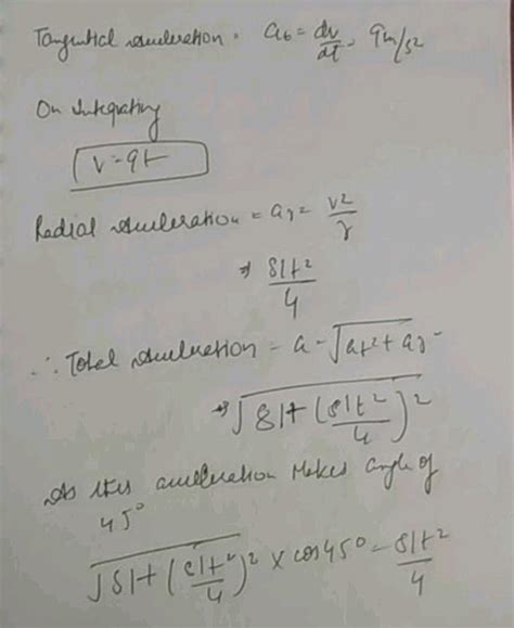 99 in a circular motion of a particle the tangential acceleration of