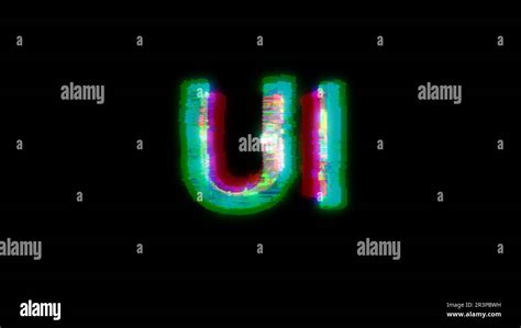 Cybernetical Text Ui With Heavy Chromatic Aberrance Distortion Isolated Object 3d Rendering