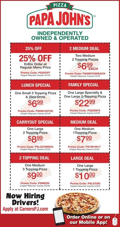 Papa Johns Coupons