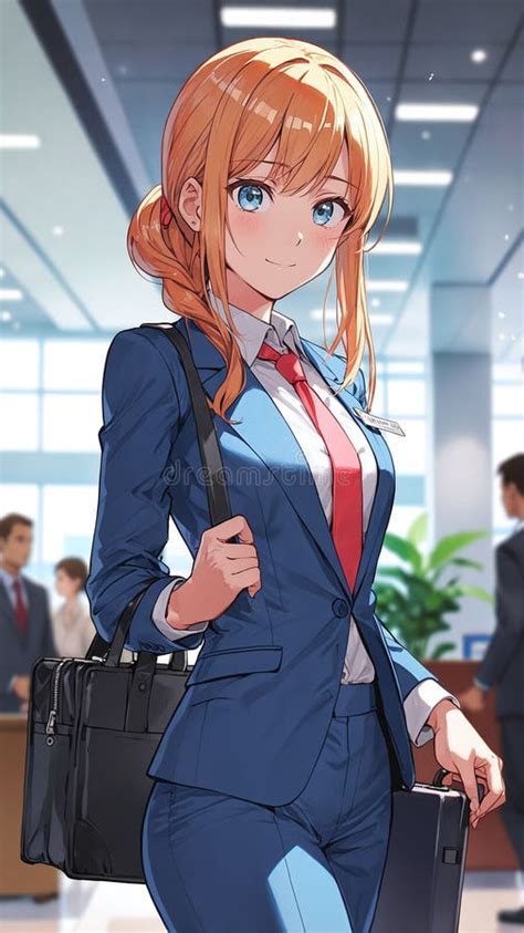 Anime Character In A Smart Suit Holding A Briefcase While Walking
