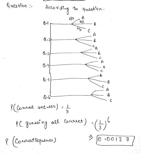 Make A Tree Diagram To Show All The Possible Sequences Of Answers For Six Multiple Choice