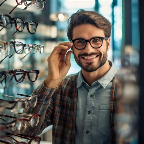 Premium Ai Image Male Optician And Optometrist Background Of Shop Wall