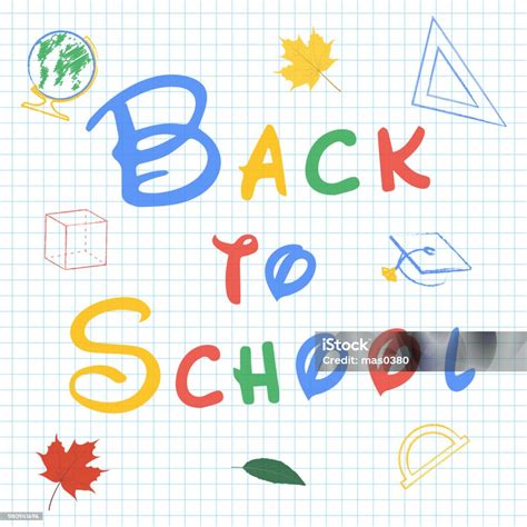 시트 통합 문서에 텍스트 글자를 학교에 다시 흰색 배경에 고립 벡터 일러스트입니다 가을에 대한 스톡 벡터 아트 및 기타 이미지 가을 개념 교사 교육 관련 직업