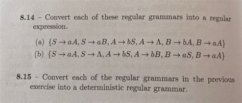 solved 8 14 convert each of these regular grammars into a
