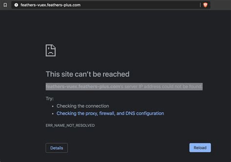 Oh No Feathers Vuexfeathers S Server Ip Address Could Not Be