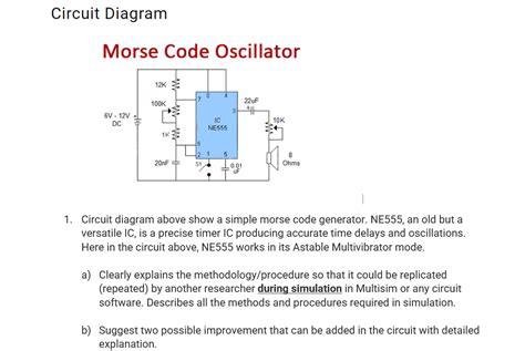 Solved Circuit Diagram Morse Code Oscillator 12k 100k 22uf H