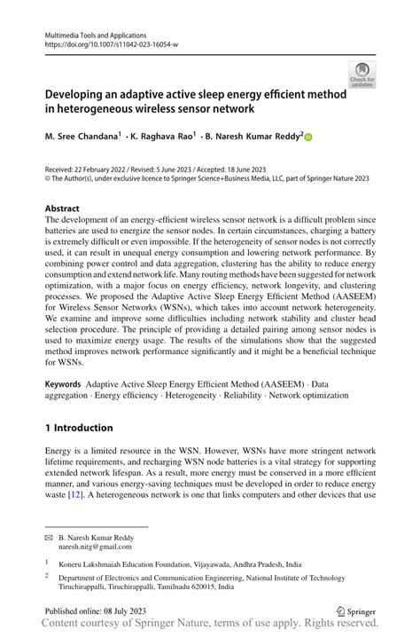Developing An Adaptive Active Sleep Energy Efficient Method In