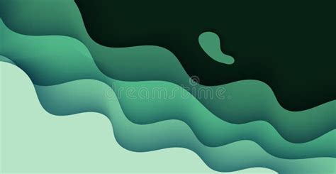 Multi Layers Green Texture 3d Papercut Layers In Gradient Vector Banner