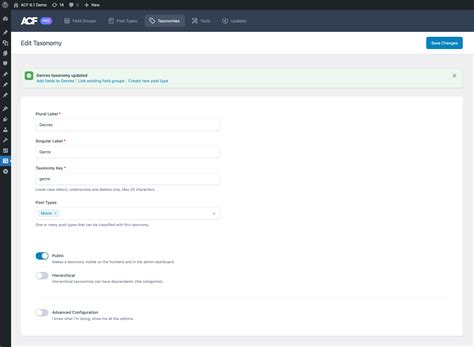 Acf Registering A Custom Taxonomy