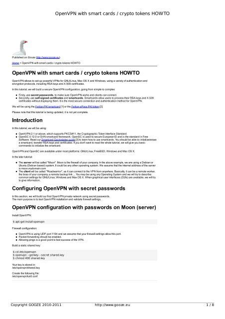 openvpn with smart cards crypto tokens howto introduction