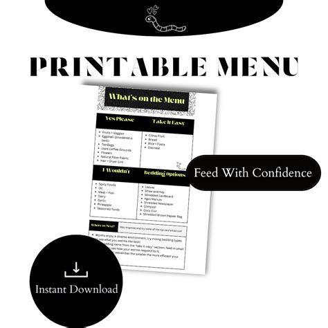 Printable Feeding Chart Princess Gardens Worm Farm