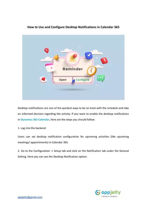 PPT How To Use And Configure Desktop Notifications In Calendar PowerPoint Presentation