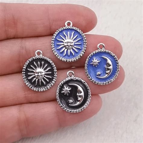 Adet Emaye G Ne Charms Ay Y Ld Z Charms Kolye G Ne Ay K