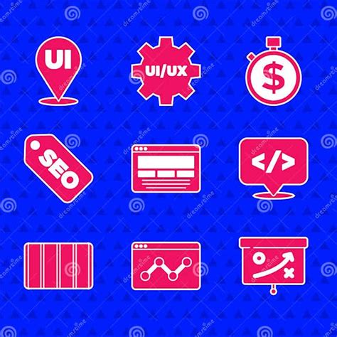 Set Ui Or Ux Design Website Statistic Planning Strategy Concept Front End Development Color