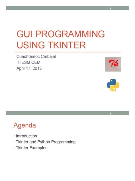 gui programming using tkinter pdf widget gui graphical user