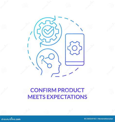 Confirm Product Meets Expectations Turquoise Concept Icon Cartoon Vector