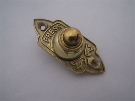 Solid Brass Door Bell Push Vintage Victorian Antique Hard Wired Front