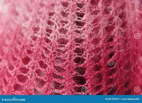 Закройте вверх красного цвета шерстяной ткани детали предпосылки текстуры Стоковое Изображение