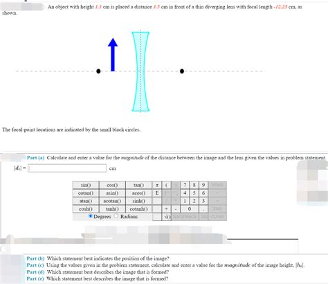 solved an object with height 1 1 cm is placed a distance 3 5