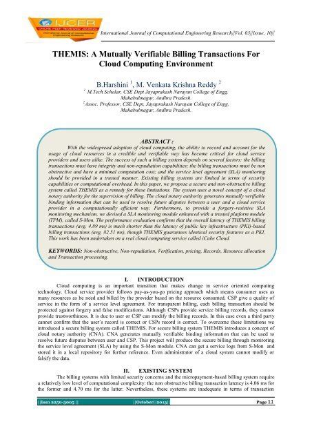 International Journal Of Computational Engineering Research Ijcer