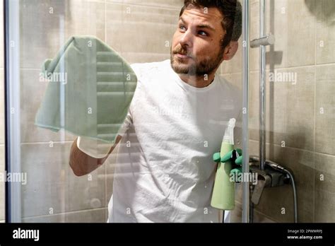 Man In Shower Glass