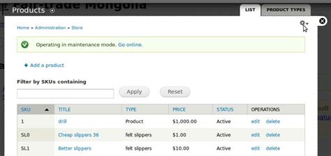 Customising The Products Page Admincommerceproducts