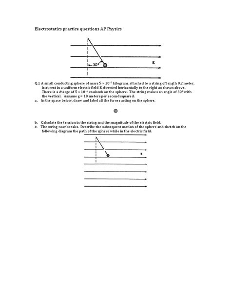 Electrostatics Practice Questions Ap Physics Pdf Electric Charge Electricity