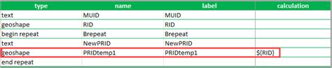 how to preload the first geometry question input of a repeat in