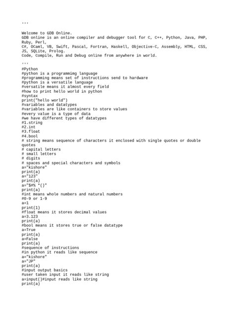 Basic Python Pdf