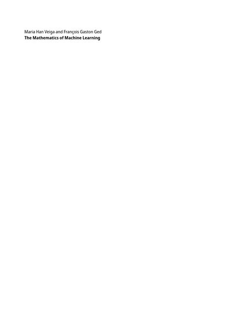 the mathematics of machine learning 2024 pdf