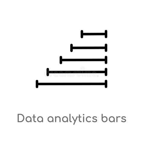 Outline Data Analytics Bars Vector Icon Isolated Black Simple Line