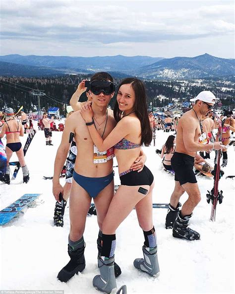 Skiers Strip Off To Underwear To Mark The End Of Winter In Siberia