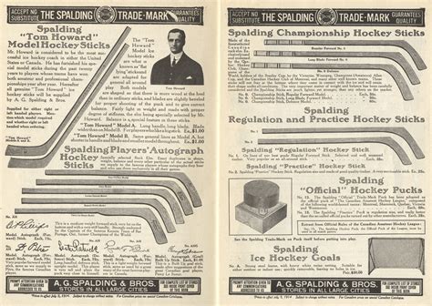 Spaldings Ice Hockey Stick Ad 1915 Spalding Athletic Library Hockeygods