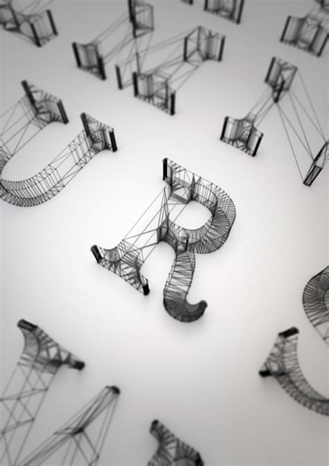 Swissmiss Wireframe Letters