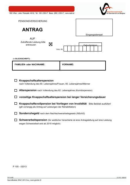 Antrag Für Knappschaftlich Versicherte Vaeb
