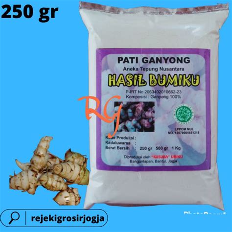 Jual Tepung Pati Ganyong 250 Gram Bubuk Pati Ganyong 250 Gram Serbuk Pati Ganyong Kemasan 250