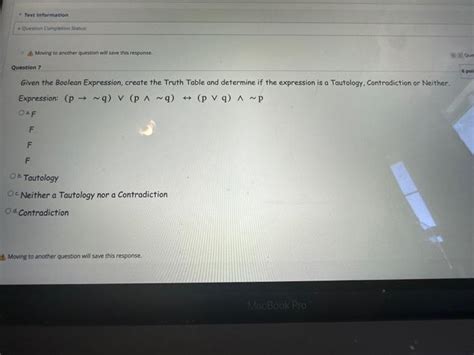 Given The Boolean Expression Create The Truth Table