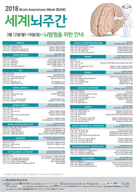 뇌연구협회 뇌연구원 12~18일 2018 세계 뇌 주간 행사 개최 아주경제