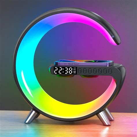 15w Led Atmosfera Rgb Luz Sem Fio Carregador Despertador Lâmpada De