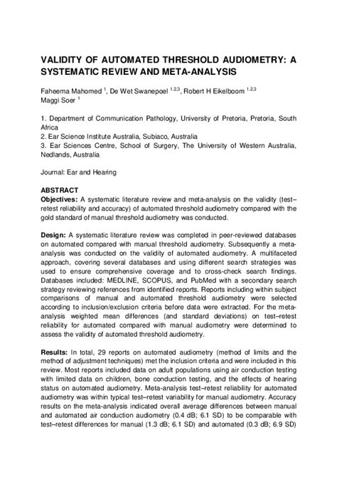 pdf validity of automated threshold audiometry
