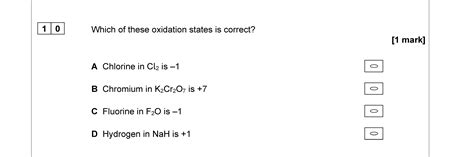 A Level Aqa Chemistry Oxidation Reduction And Redox Equations Which Of
