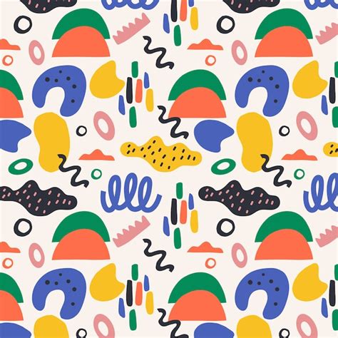 손으로 그린 추상 패턴 컬렉션 프리미엄 벡터