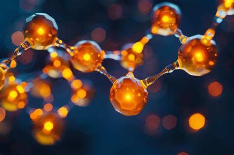 Abstract Molecular Structure Illuminated Against A Blue Background Premium Ai Generated Image