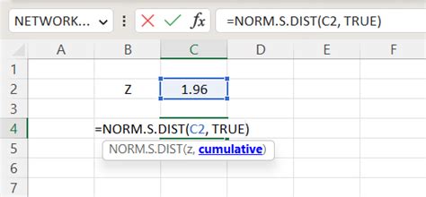 NORM S DIST Function Excel Standard Normal Distribution Wall Street Oasis