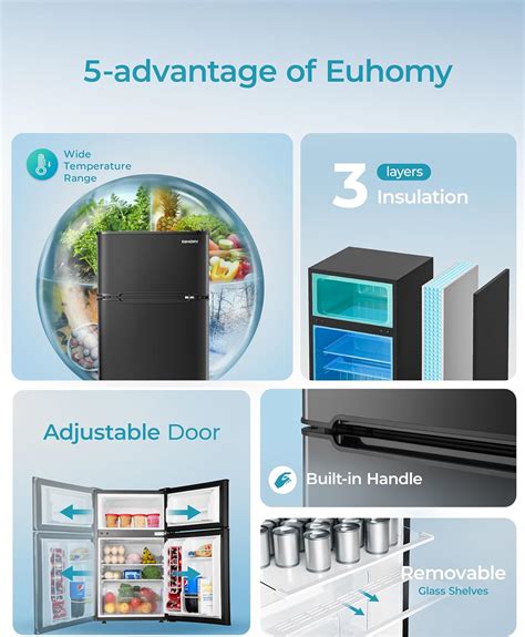 Euhomy Mini Fridge 3 2 Cu Ft Compact Refrigerator Just Fridge